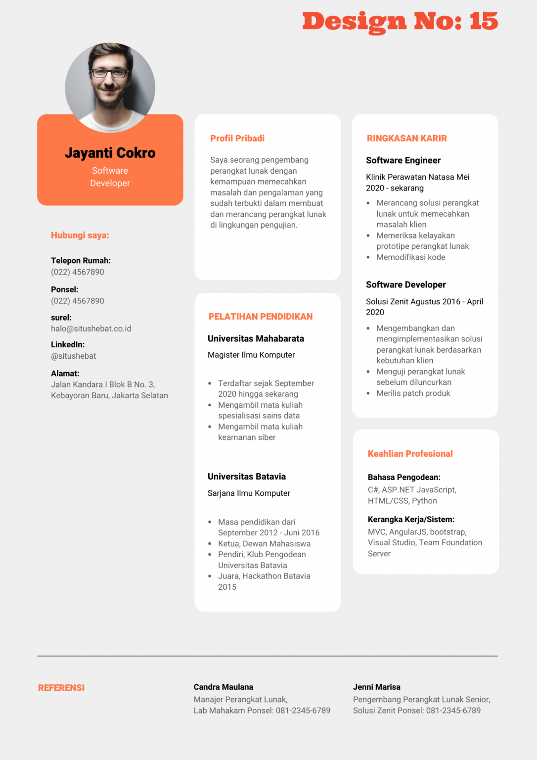 Template Design – Buat CV/Resume Kekinian